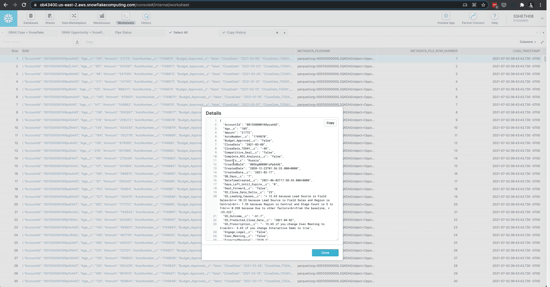 GRAX History Stream + Snowflake - GRAX